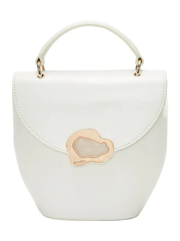 OTRERA Leather Top Handle Bag - White