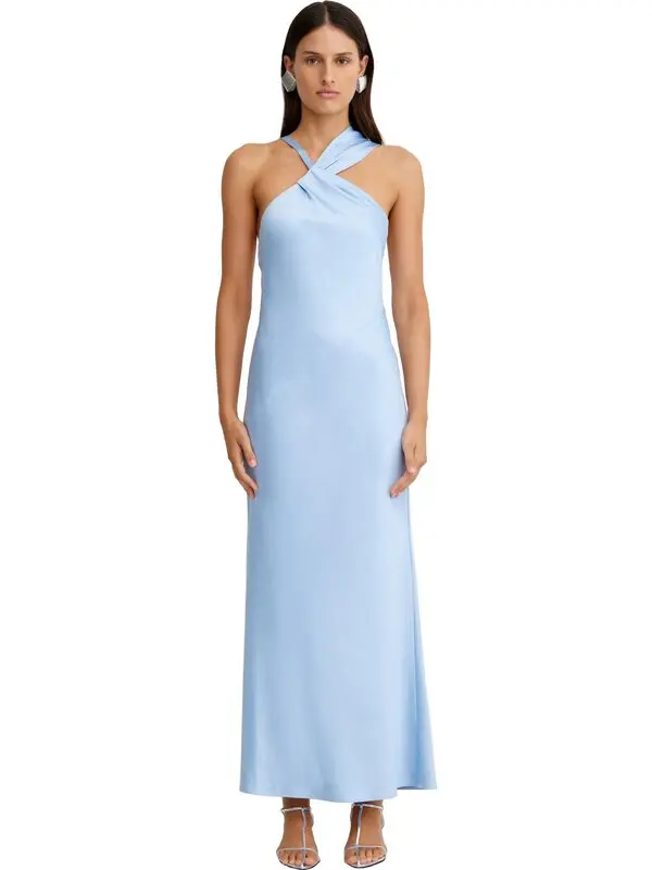 Significant Other Lucile Draped Maxi Dress - Ice Blue