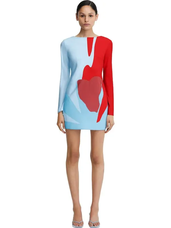 Significant Other Alia Mini Dress - Crimson Stencil