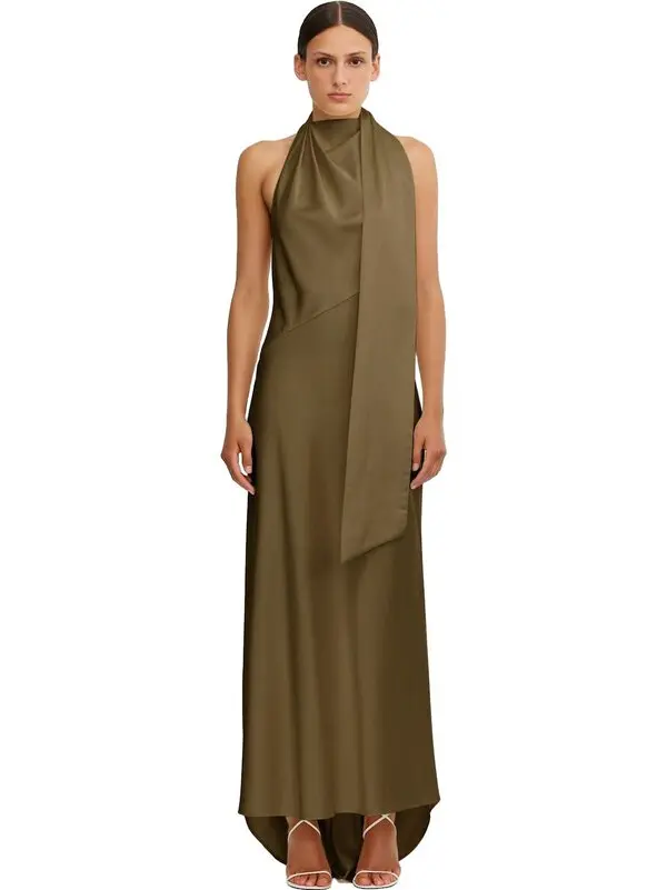 Significant Other Adriana Halter Gown - Olive