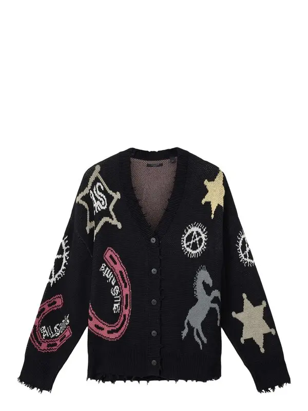 ALLSAINTS Cotton Jacquard Hester Cardigan - Black