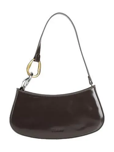 Staud Glossed-leather Baguette Bag - Brown