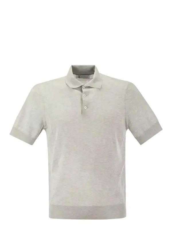 Brunello Cucinelli Button Short-sleeved Polo Shirt - Grey