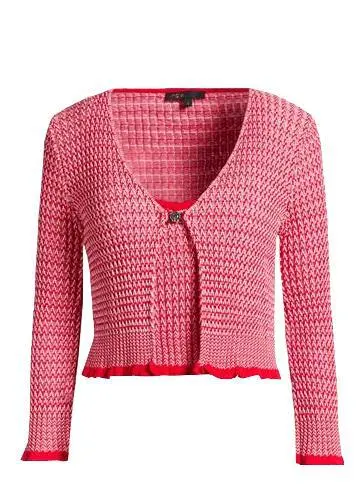 Maje Intarsia-knit Twin Set - Red