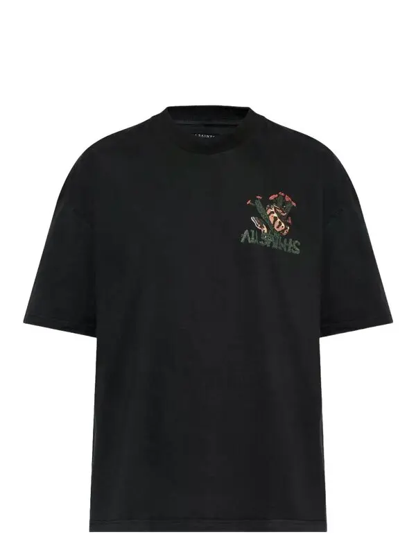 ALLSAINTS Skull-print Snake-print T-shirt - Black
