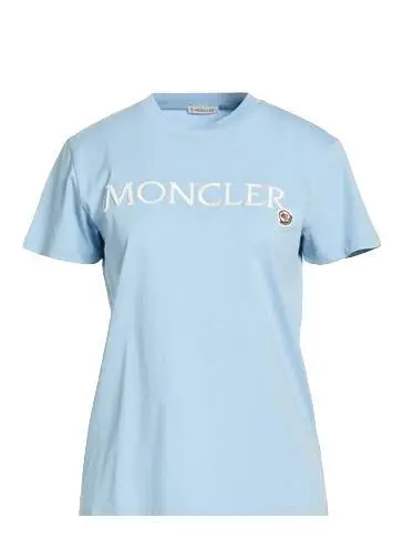 Moncler Cotton T-shirt With Embroidered Logo - Blue