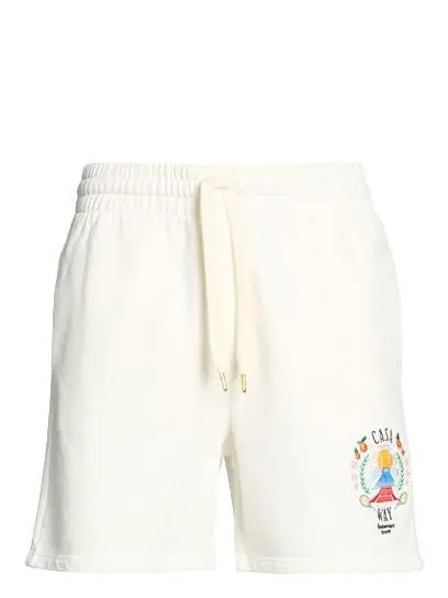 Casablanca Organic Cotton French Terry Shorts - Off White