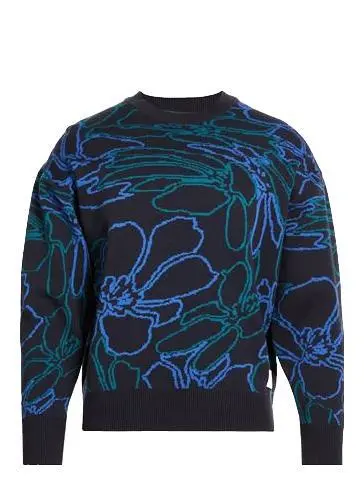 LIU •JO MAN Jacquard-knit Sweater - Blue