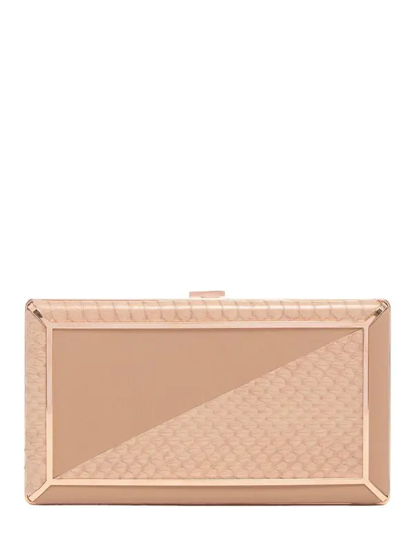Gabriela Hearst Callas Clutch In Snakeskin And Nappa Leather - Nude