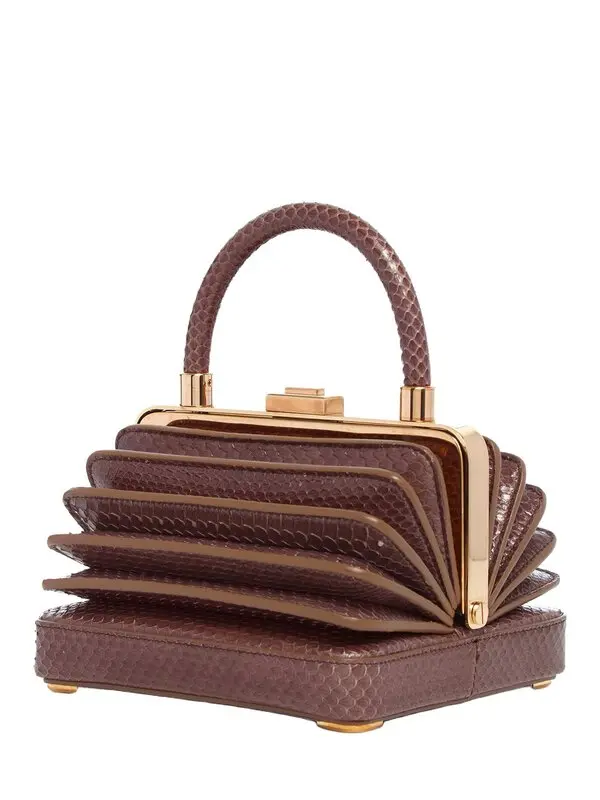 Gabriela Hearst Small Diana Snakeskin Bag - Chocolate