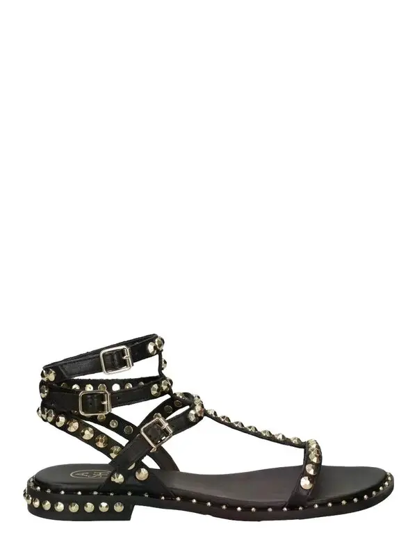 Ash Stud-embellished Flat Sandals - Black