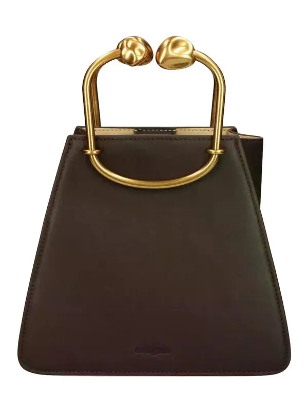 Cult Gaia Sculptural-handle Leather Mini Bag - Brown