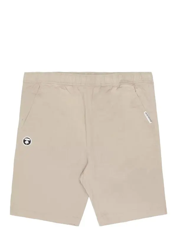 AAPE BY *A BATHING APE Moonface Embroidered Shorts - Neutrals