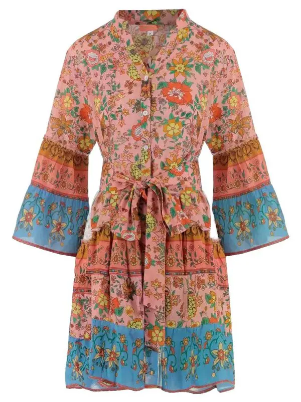 PEP'S Floral-print Ruffled Dress - Pink