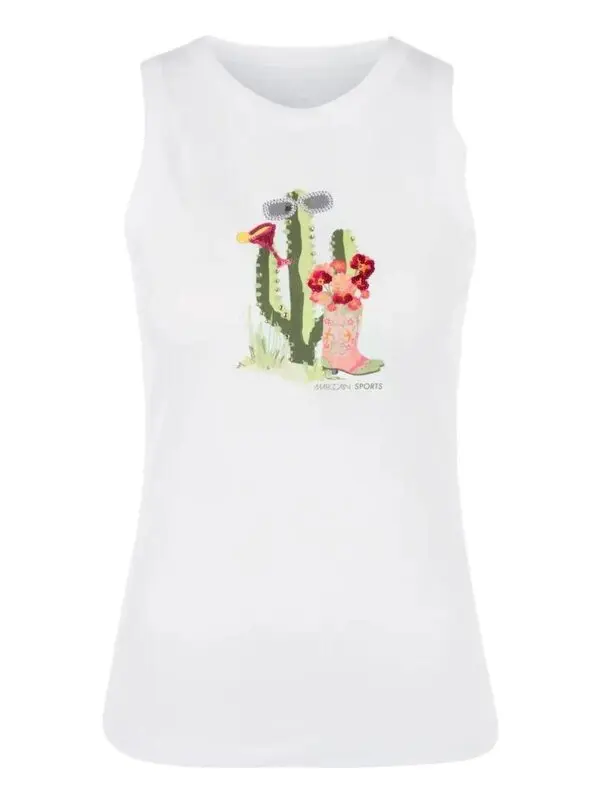 MARCCAIN Graphic-print Sleeveless Tank Top - White