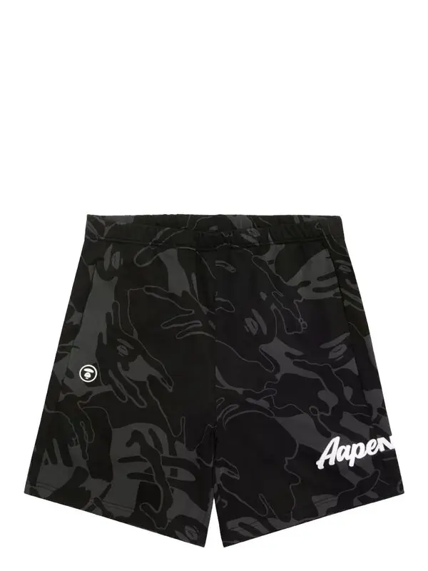 AAPE BY *A BATHING APE Moonface Logo-patch Camo Shorts - Black