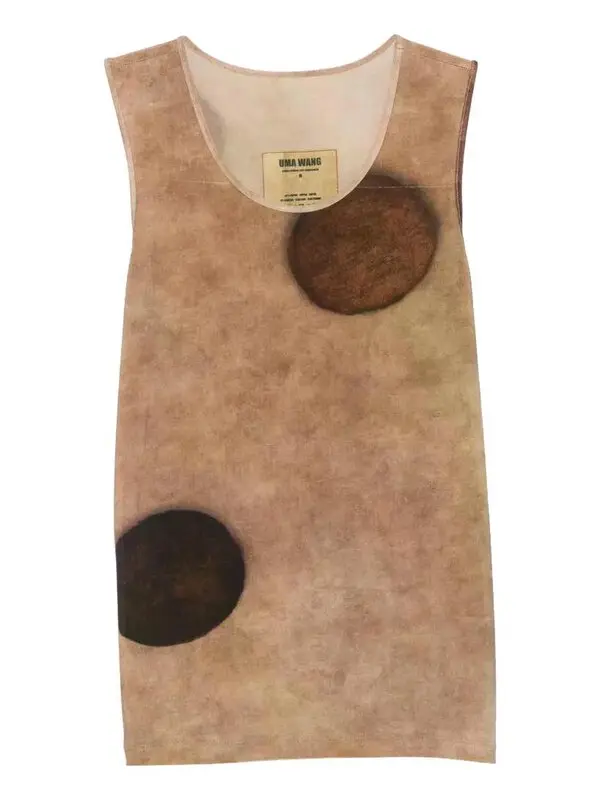 UMA WANG Ti Polka-dot Sleeveless Top - Neutrals