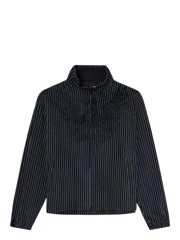 DIESEL® Pinstripe Phoenix-embroidered Jacket - Blue