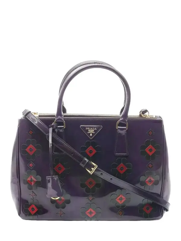 Prada Galleria Flower-embellishment Tote Bag - Purple