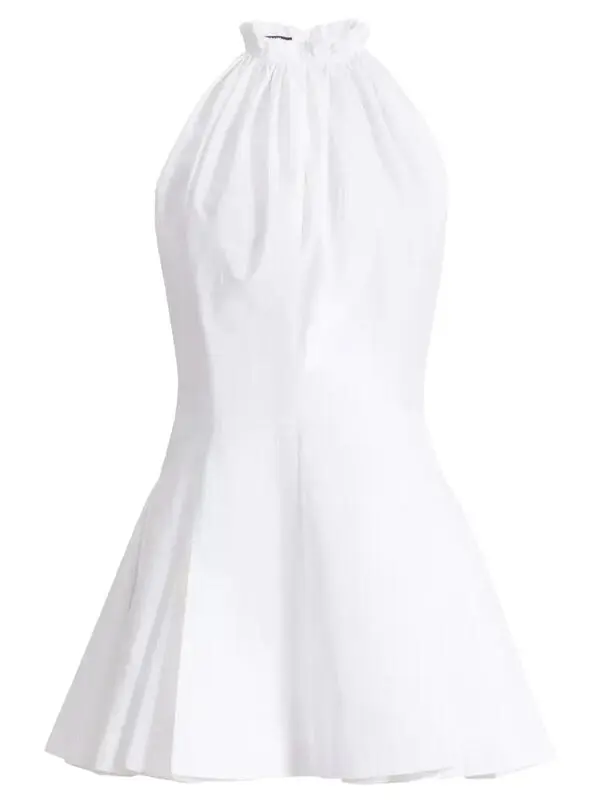 Balmain Flared Cotton Poplin Dress - White