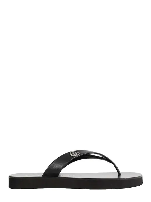 Gucci Double G Thong Sandals - Black