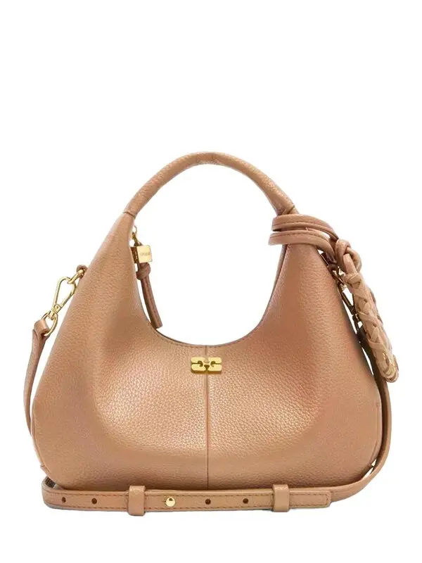 GANNI Logo-plaque Tote Bag - Brown