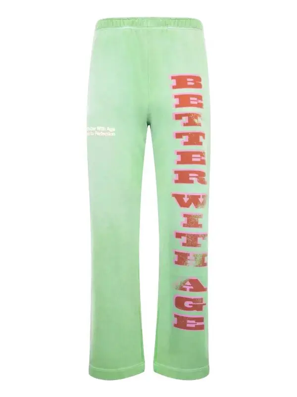 BETTER WITH AGE Moniker Logo-print Track Pants - Green
