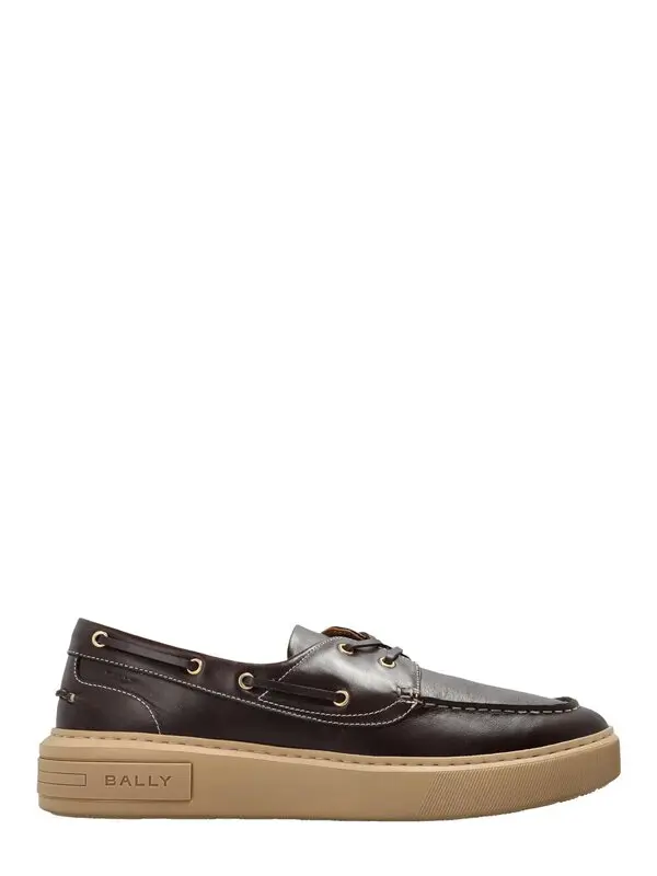 Bally Leather Boat Shoes - Brown