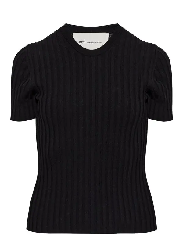 Ami Pleated Top - Black