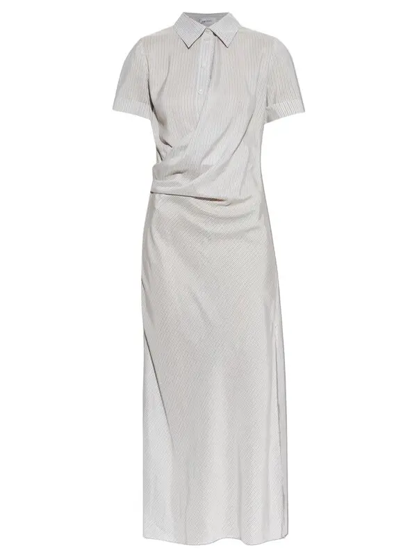 Alexander McQueen Silk Draped Dress - Light Blue