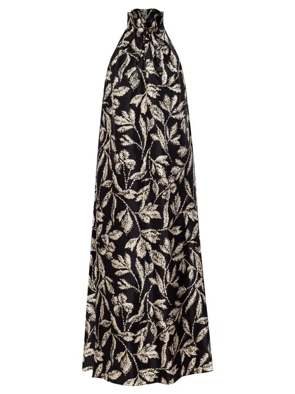 Max Mara Cartone' Silk Maxi Dress - Black