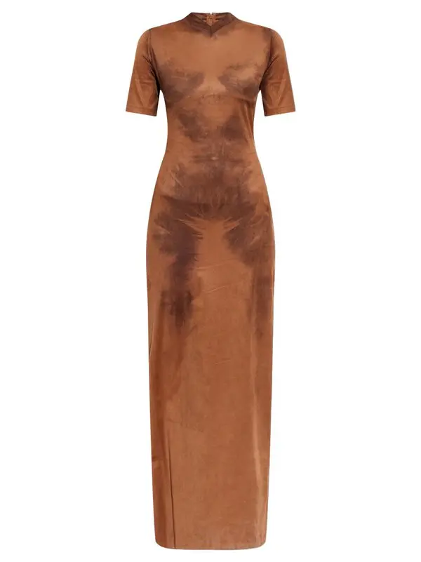 Acne Studios Velvet Finish Maxi Dress - Brown