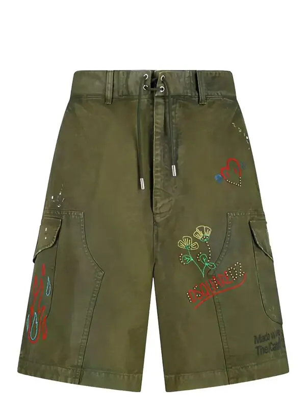 Dsquared2 Embroidered Cargo Shorts - Green