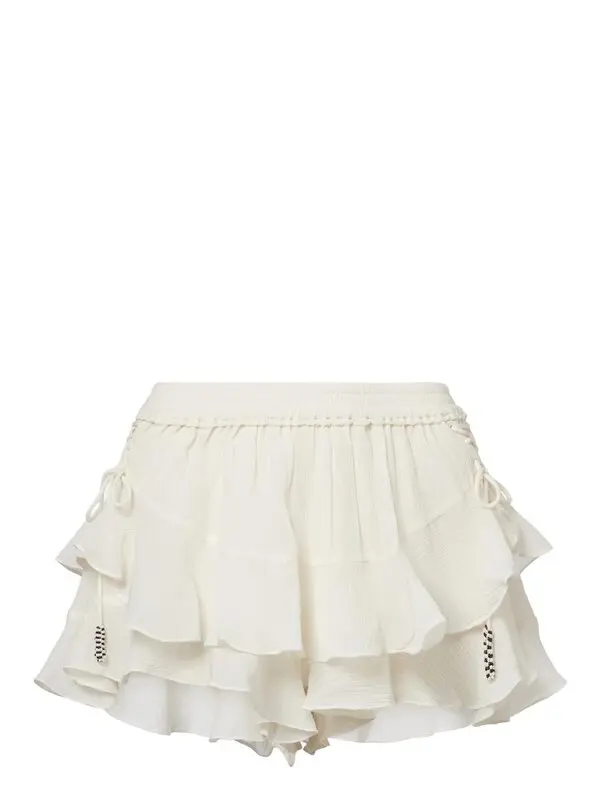 Isabel Marant Geisa Tiered Silk Miniskirt - White