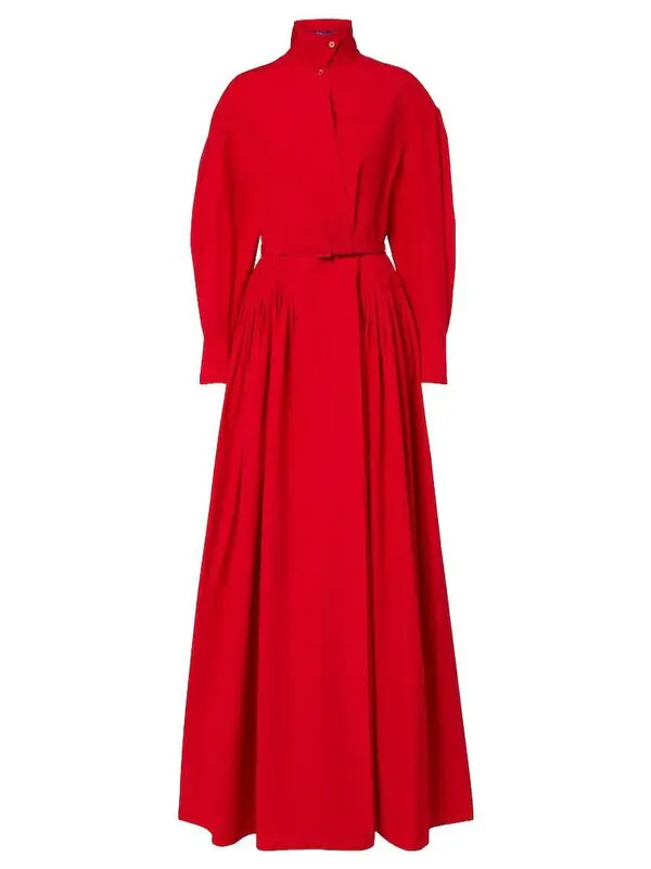 Ralph Lauren Daley Belted Cotton-blend Poplin Gown - Red