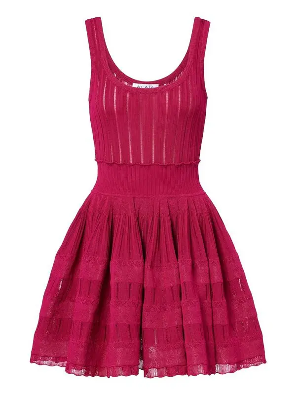 Alaïa Knitted Minidress - Purple