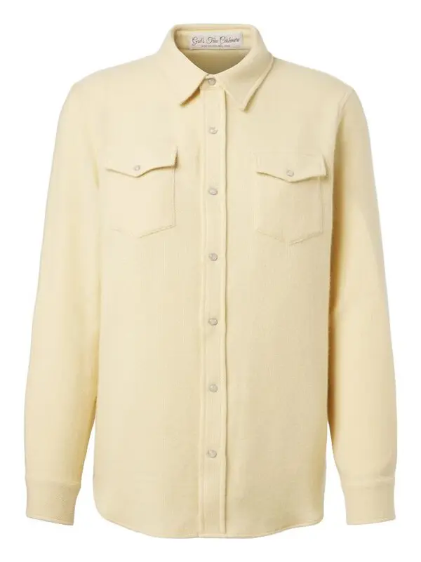 GOD'S TRUE CASHMERE Cashmere Shirt With Moonstone - Yellow