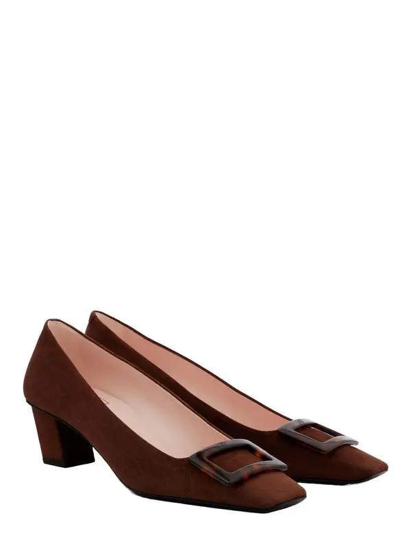 ROGER VIVIER Belle Vivier Suede Pumps - Brown
