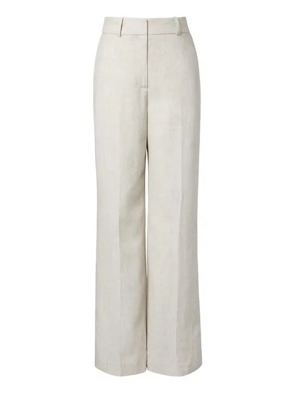 JOSEPH Arven Linen And Cotton Straight Pants - White