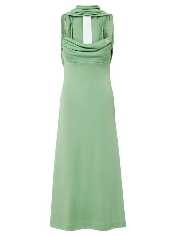 Rebecca Vallance Isla Draped Scarf-detail Midi Dress - Green