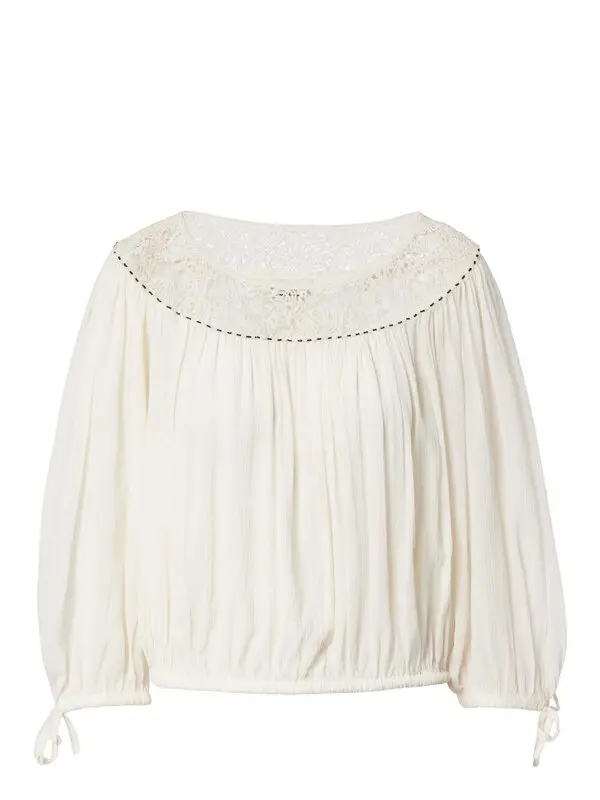 Isabel Marant Étoile Nelida Guipure Lace-trimmed Silk Blouse - White