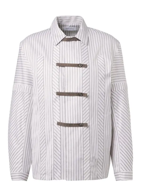 KIKO KOSTADINOV Kyan Striped Cotton Poplin Shirt - White