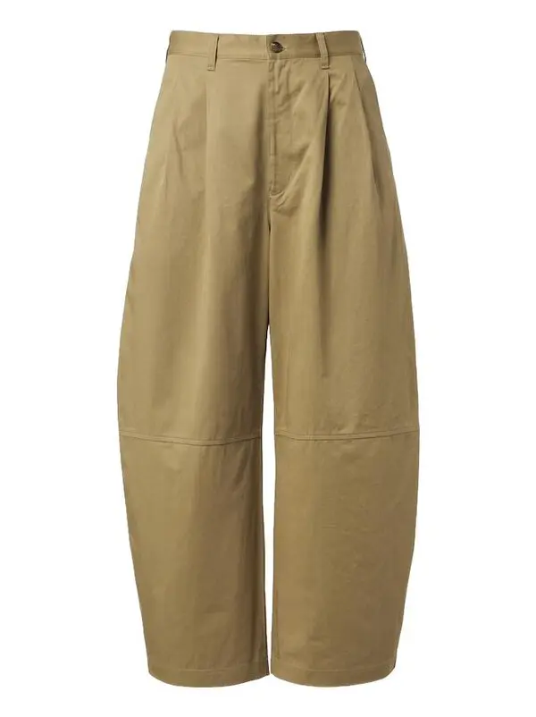 Comme Des Garçons Homme Cotton And Linen Barrel-leg Chinos - Beige