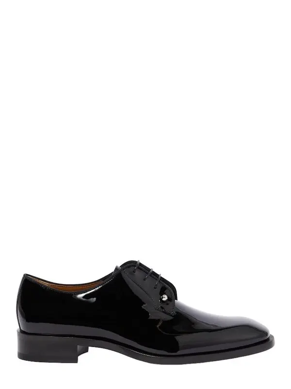 CHRISTIAN LOUBOUTIN Chambeliss Patent Leather Derby Shoes - Black