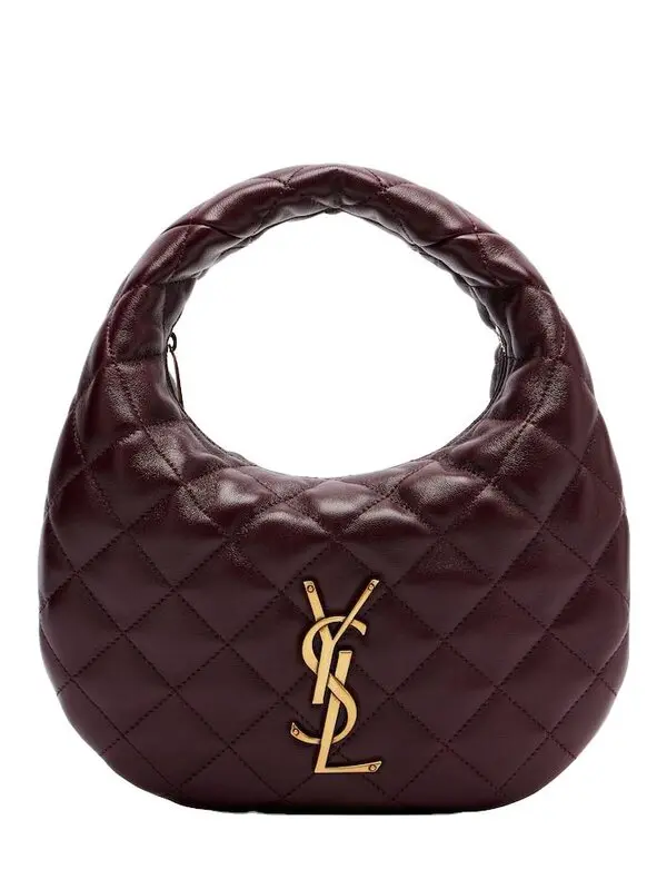 Saint Laurent Icarino Quilted Leather Top-handle Bag - Burgundy
