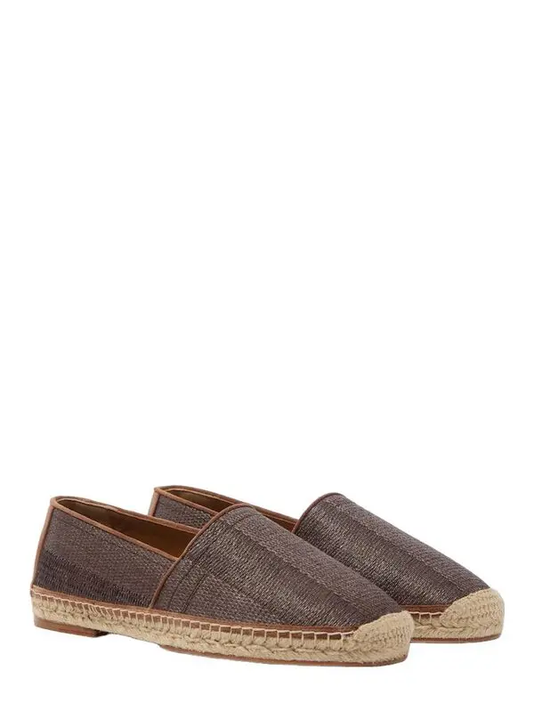 Brunello Cucinelli Leather-trimmed Espadrilles - Beige