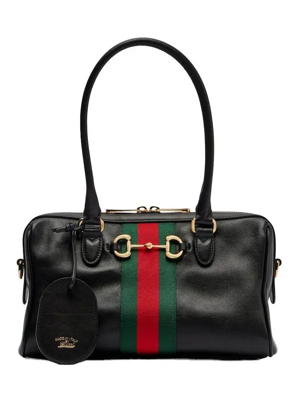 Gucci Medium Leather Shoulder Bag - Black