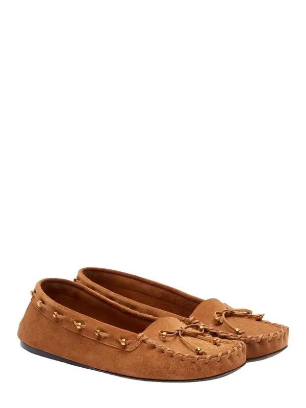 Khaite Milly Suede Moccasins - Beige