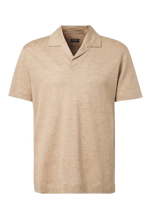 Zegna Linen Polo Shirt - Beige