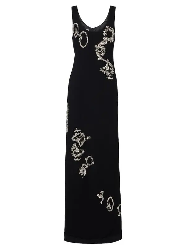 Dries Van Noten Embellished Gown - Black